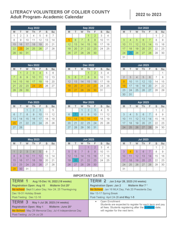 Calendar – Literacy Volunteers of Collier County