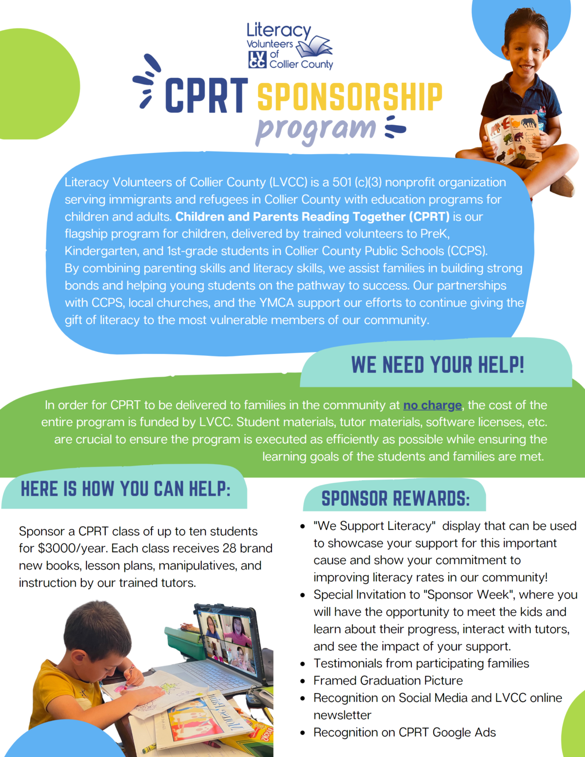 Children and Parents Reading Together Sponsorship Program – Literacy ...